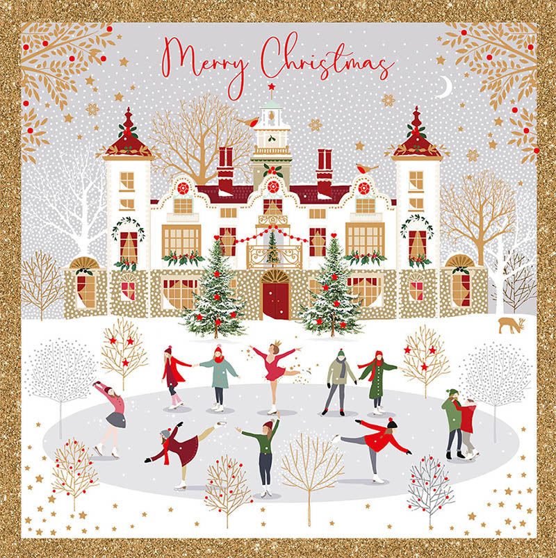 Pizazz Premium Boxed Christmas Cards | Skating