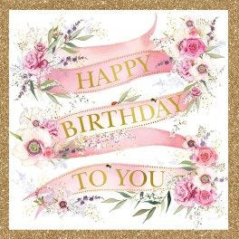 Pizazz Card | Birthday Floral Scroll