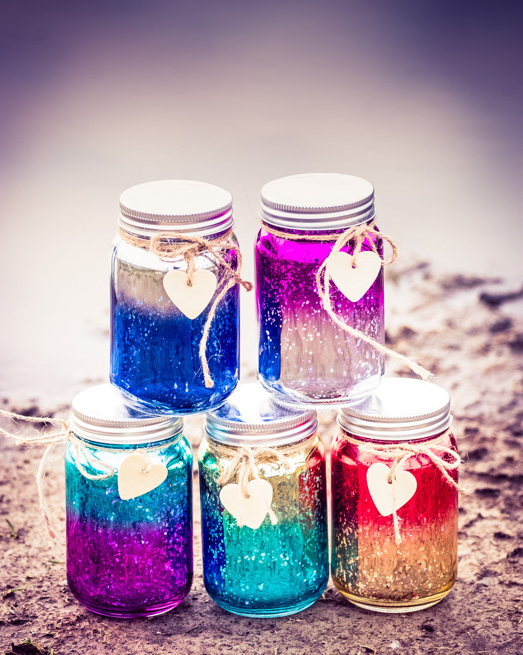 Large Ombre Sparkle Jars