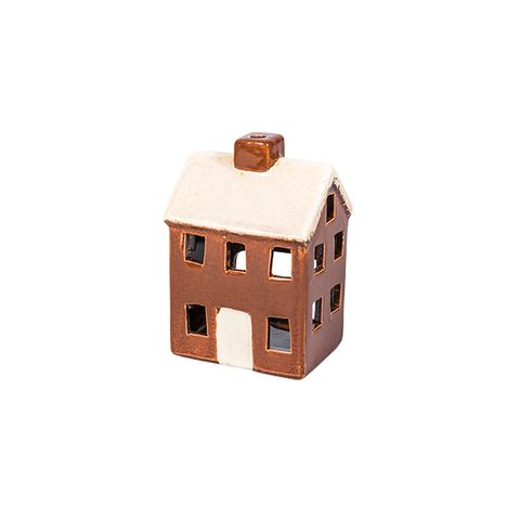 Petite Chalet Tea Light House Brown